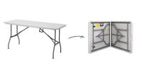 China Foldable White Picnic Table Ideal for Outdoor Camping Hiking and Travelling 152*76*74cm for sale
