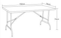 China Foldable White Picnic Table Ideal for Outdoor Camping Hiking and Travelling 152*76*74cm for sale