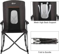 China Portable Outdoor Camping Chair with High Back and Hard Armrests Supports 130kg Black Mesh Back for sale