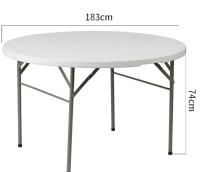 China Customized Logo HDPE Plastic Folding Portable Round Table for Events Party Convenient for sale