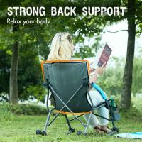 China Black Mesh Back High Back Folding Camping Chair for Outdoor Activities Supports 130kg for sale