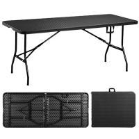 China Foldable Outdoor Furniture Dining Set With Handle And Imitated Rattan Material for sale