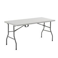 China Contemporary Design Style Outdoor Portable Folding Plastic Camping Table with Stripes for sale