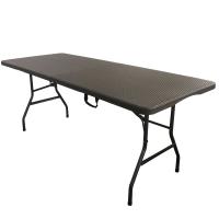 China Contemporary Design Style Outdoor Portable Folding Plastic Camping Table with Stripes for sale