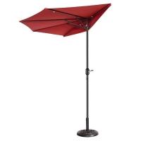 China Half Umbrella Semicircular with Crank and Waterproof Cover 160/180g Polyester Fabric for sale