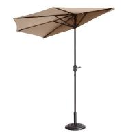 China Half Umbrella Semicircular with Crank and Waterproof Cover 160/180g Polyester Fabric for sale