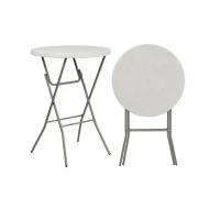 China Mail Packing 60cm Round White Plastic Mini Bar Dining Table with Customized Color for sale