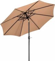 China Push Button Tilt and Crank 8 Ribs Waterproof Fabric Sunshade Outdoor Umbrella for Patio Beach Garden Furniture for sale