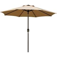 China Push Button Tilt and Crank 8 Ribs Waterproof Fabric Sunshade Outdoor Umbrella for Patio Beach Garden Furniture for sale