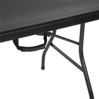 China Modern Style 6FT Black Folding Table for Outdoor Dining Lightweight and Easy to Carry for sale