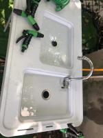China Foldable Outdoor Cleaning Table with Sink and Plastic Material for sale