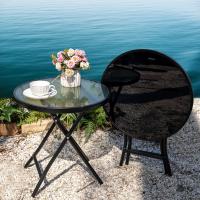 China Tempered Glass Tabletop Compact Coffee Table Perfect for Home Office and Outdoor Patio for sale