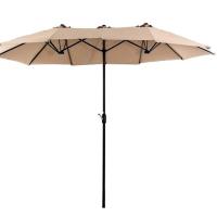 China Hotel Coffee Shop Garden Patio Umbrella with Manual Control and Iron Steel Frame for sale