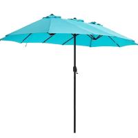 China Hotel Coffee Shop Garden Patio Umbrella with Manual Control and Iron Steel Frame for sale