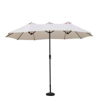 China Hotel Coffee Shop Garden Patio Umbrella with Manual Control and Iron Steel Frame for sale