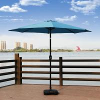 China Leisure Modern Style Steel Made Beach Umbrella with Hand Crank and Waterproof Fabric for sale