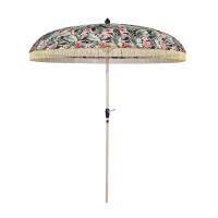 China Modern Design Style 18K Fiberglass Ribs 160G Polyester Outdoor Umbrella with Tassels for sale