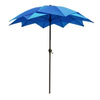 China Modern Design Style 18K Fiberglass Ribs 160G Polyester Outdoor Umbrella with Tassels for sale