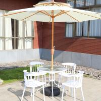 China Mail Packing Outdoor Garden Patio Aluminum Umbrella with Wooden Appearance for sale