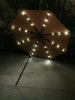 China General European Style Solar Energy USB Rechargeable Steel Patio Umbrella with 3 LED for sale