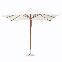 China Outdoor Wooden Umbrella for Hotel Patio Coffee Shop Camping at Modern Big White Square for sale