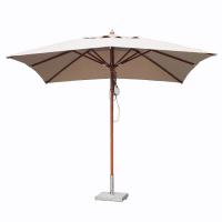China Outdoor Wooden Umbrella for Hotel Patio Coffee Shop Camping at Modern Big White Square for sale