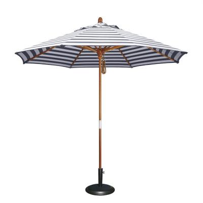 China Outdoor Coffee Shop Umbrella Custom Wooden Umbrella for Home Camping and Modern Party for sale