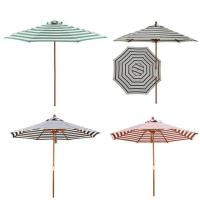 China Outdoor Coffee Shop Umbrella Custom Wooden Umbrella for Home Camping and Modern Party for sale
