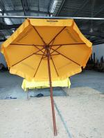 China Outdoor Furniture Push Open Pin Stop Waterproof Parasol Umbrella Indonesia Hardwood for sale