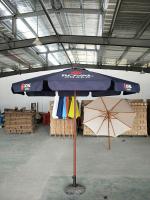 China Sunshade Beach Picnic Straight Umbrella with Push Open Lift System and Custom Wooden for sale