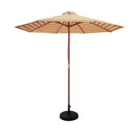 China Manual Control Striped Color Wooden Umbrella with Waterproof Sunshade and 10*15mm Ribs for sale