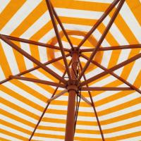 China Manual Control Striped Color Wooden Umbrella with Waterproof Sunshade and 10*15mm Ribs for sale