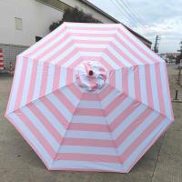 China Manual Control Striped Color Wooden Umbrella with Waterproof Sunshade and 10*15mm Ribs for sale
