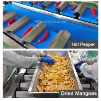 China Frozen Dried Durian Dried Mangoes Fruit Multihead Weigher Combination Equipment Manual Belt Type for sale
