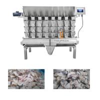 China Three Layer 8 Head Screw Feeding Multihead Weigher For Fresh Sticky Food Shredded Meat for sale