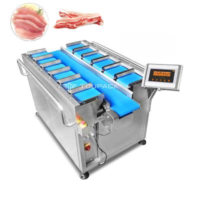China Automatic Counterweight Streaky Pork Fresh Meat Weighing Machine Belt Combination Weigher for sale