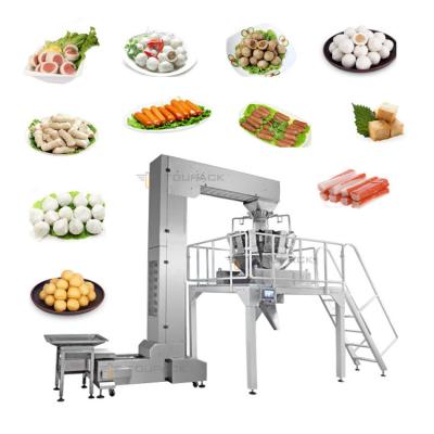 China 30bpm Automated Packaging System For Frozen Chicken Nuggets Food Industry With Multihead Weigher for sale