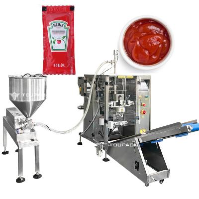 China Automatic Three-Sideseal Bags Pillow Bag Honey Sauce Peanut Butter Salad Dressing Ketchup Pack Machine Paste for sale