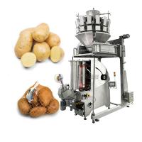 China 10 Head Multihead Weigher Potato Onion Mesh Bag Packaging Machine Fruit Combination Weigher Production Line for sale
