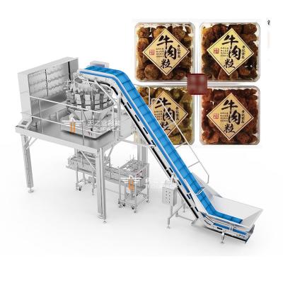 China Precise And Efficient Automatic Weighing And Box Packaging System For Ribeye Steaks Screw Multihead Weigher for sale