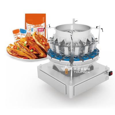 China High Accuracy 14 Head Viscous Material Multihead Weigher Shredded Meat Sliced Meat Small Fish Packing Machine for sale