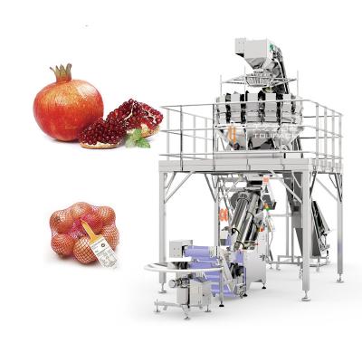 China Onion Garlic and Potato Packing Net Bag Making Machine Packing Machine Automatic Mesh Net Bags  Mutihead Weigher Filler Machine for sale