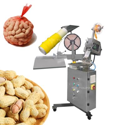 China Semi Automatic Peanut Orange Fruit and Vegetable Potato Garlic Onion Mesh Net Bag Bagging Machine for sale