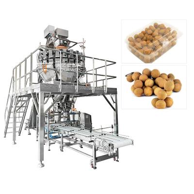 China Fruit Clamshell Packaging Line Automatic Fruit Weighing And Filling Machine PET Box Fruit Packaging System for sale