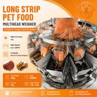 China Dog Food Packaging Machine | Specialized Multihead Weigher for Long Strip Jerky & Chew Sticks Anti-Clogging for sale