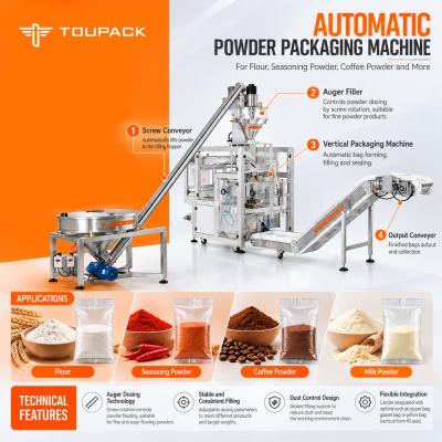 China Automatic Powder Packaging Machine with Auger Filler for Flour, Milk Powder and Seasoning for sale