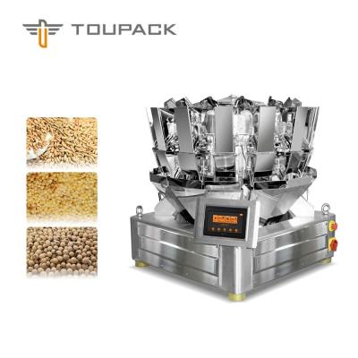 China Rice Sugar Granules Multihead Weigher With SUS304 Main Frame Anti - Leakage Linear Plate for sale