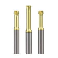 China Solid Carbide Threading End Mill Metric Champagne Color Three Teeth For Titanium Alloy for sale