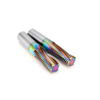 China Full Teeth DLC Rainbow Threading End Mill Cutter HRC65 For Aluminum Stainless Steel for sale