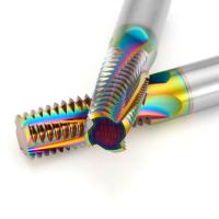China Full Teeth DLC Rainbow Threading End Mill Cutter HRC65 For Aluminum Stainless Steel for sale
